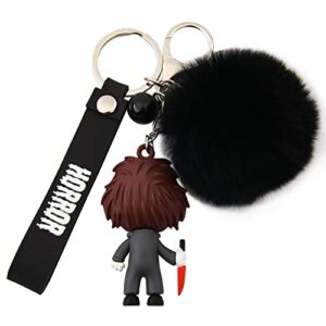 CEMMY XU Women Men Halloween Keychain Horror Movie Keychains Small Bell for Party Favor Key-304