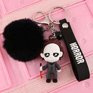 CEMMY XU Women Men Halloween Keychain Horror Movie Keychains Small Bell for Party Favor Key-304