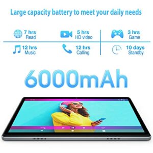 SIMPLORI Android 11 Tablet 10 Inch | Quad Core | 4GB RAM 64GB ROM (128GB Expandable) | 2+8MP Camera | 6000 mAh Battery | with Case