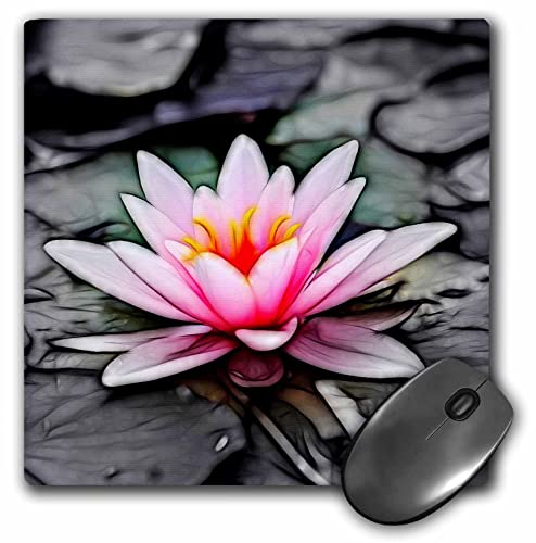 3dRose Pretty Pink Water Lilly Image of Light Infused Painting - Mouse Pads (mp-365089-1)