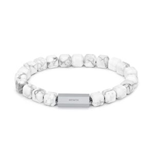 mvmt men's stone bead medium white turquoise bracelet | 195 mm