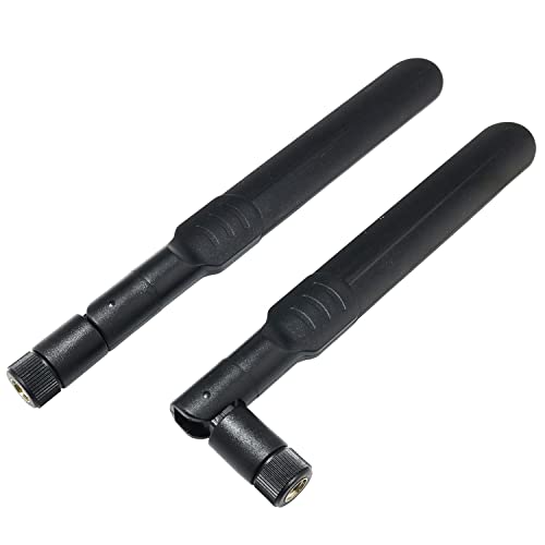 SJZBIN 2PCS Dual Band WiFi Male Antenna Directional Antenna with SMA Male Connector for WiFi Router Wireless Network Card USB Adapter Security IP Camera Video Surveillance Monitor, Black