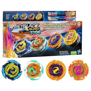 beyblade burst quadstrike energy uprising 4-pack with 4 spinning tops, battle toy tops, kid toys for ages 8 and up