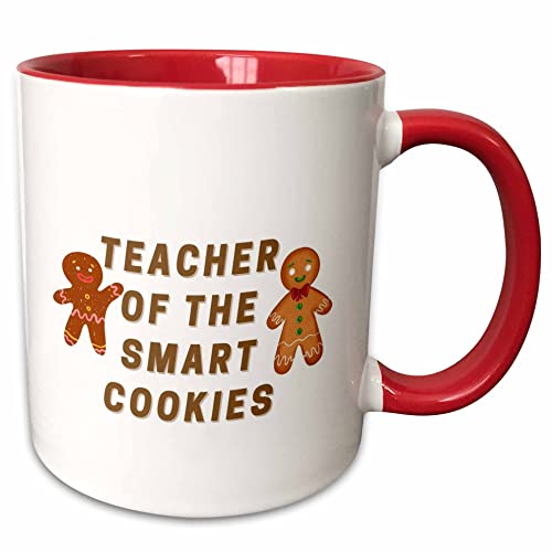 3dRose Funny Christmas Image and Text of Teacher of The Smart Cookies - Mugs (mug-365754-5)