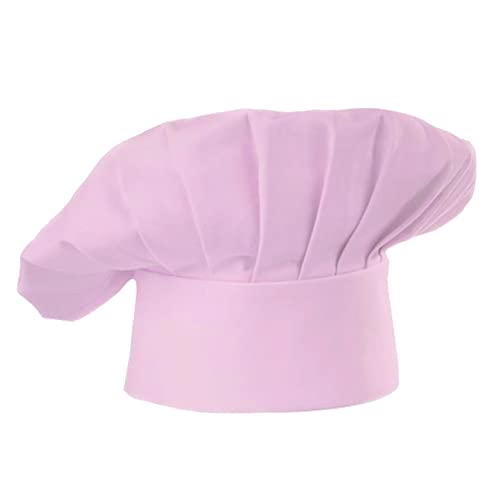 Hyzrz Chef Hat Adult Adjustable Elastic Baker Kitchen Cooking Chef Cap (Pink)