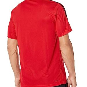 adidas Men's Training Essentials 3-Stripes T-Shirt, Better Scarlet/Black, XX-Large