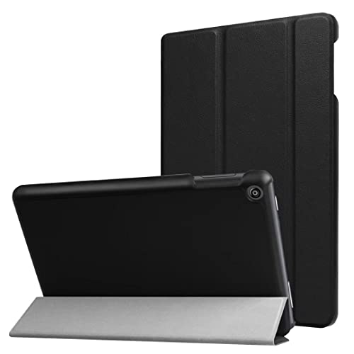 for Amazon Kindle Fire HD8 7th 8th Generation (2017/2018 Release Version) Tablet Cover,Ultra Slim Lightweight Folio Stand Leather Case for Kindle Fire HD 8 7th 8th Gen 8inch (Fd-Black)