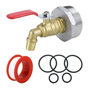 norjin 2" drum faucet brass barrel faucet 3/4" with epdm gasket and teflon tape for 55 gallon drum