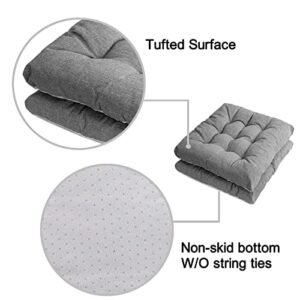 SEKUMDAN Outdoor Indoor Chair Cushions 20" x 20" Patio Cushion Premium Comfortable Thick Fiber Fill Tufted Floor Wicker Seat Pads, Set of 2 (2 Count (Pack of 1), Light Grey)