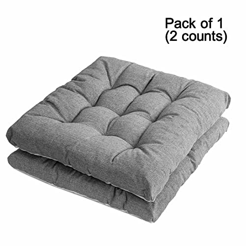 SEKUMDAN Outdoor Indoor Chair Cushions 20" x 20" Patio Cushion Premium Comfortable Thick Fiber Fill Tufted Floor Wicker Seat Pads, Set of 2 (2 Count (Pack of 1), Light Grey)