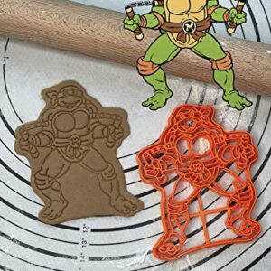 Premium Quality Ninja Turtle Michelangelo 6” Cookie Cutter and Mold Produced by 3D Kitchen Art