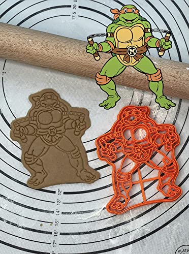 Premium Quality Ninja Turtle Michelangelo 6” Cookie Cutter and Mold Produced by 3D Kitchen Art