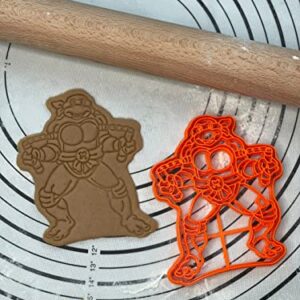 Premium Quality Ninja Turtle Michelangelo 6” Cookie Cutter and Mold Produced by 3D Kitchen Art