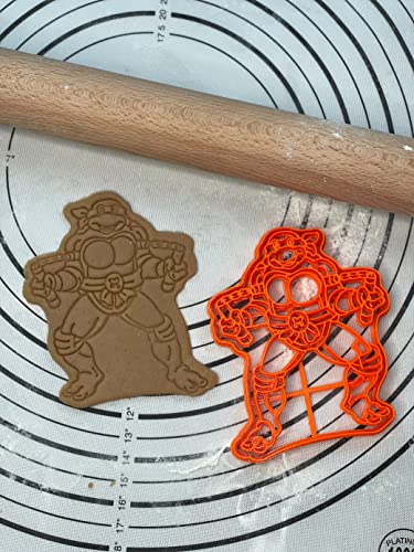 Premium Quality Ninja Turtle Michelangelo 6” Cookie Cutter and Mold Produced by 3D Kitchen Art