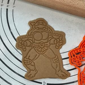 Premium Quality Ninja Turtle Michelangelo 6” Cookie Cutter and Mold Produced by 3D Kitchen Art