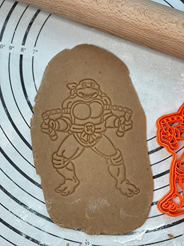 Premium Quality Ninja Turtle Michelangelo 6” Cookie Cutter and Mold Produced by 3D Kitchen Art