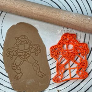 Premium Quality Ninja Turtle Michelangelo 6” Cookie Cutter and Mold Produced by 3D Kitchen Art