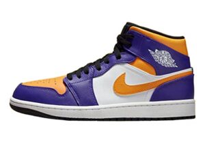 jordan mens nike air 1 mid shoes, dark concord/taxi-white-black, 12