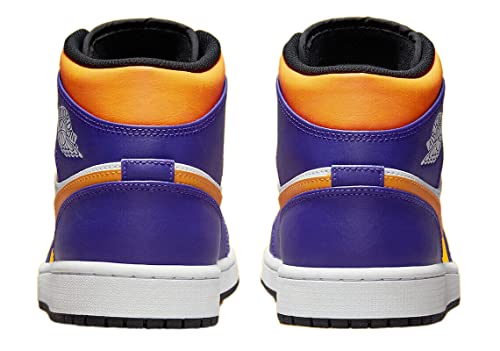 Jordan mens Nike Air 1 Mid Shoes, Dark Concord/Taxi-white-black, 12