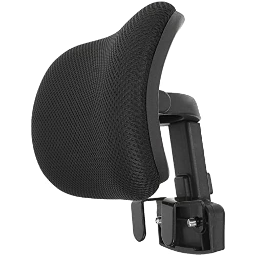 Tofficu Office Chair Headrest Attachment Head Support Cushion Upholstered Adjustable Height Angle for Ergonomic Executive Chair，2.6cm Fixing Clip Backrest Thickness 2-2.4cm，Not Suitable for Soft Chair