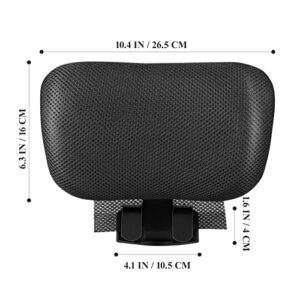 Tofficu Office Chair Headrest Attachment Head Support Cushion Upholstered Adjustable Height Angle for Ergonomic Executive Chair，2.6cm Fixing Clip Backrest Thickness 2-2.4cm，Not Suitable for Soft Chair