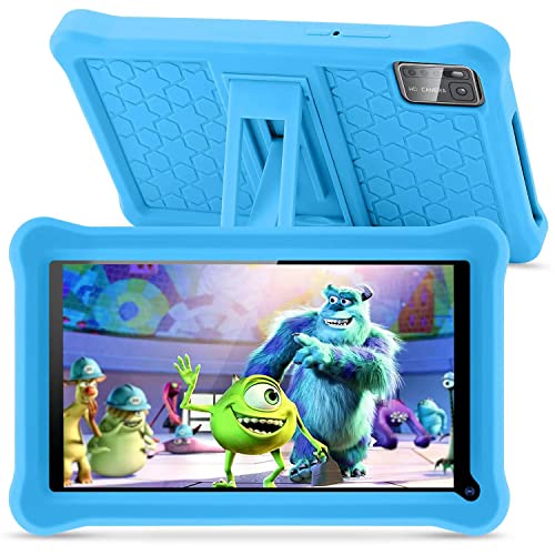 Kids Tablet 7 inch Android 11 Tablet for kids(Ages 2-10),RAM 3GB ROM 32GB with 128GB Expand, Kids Software Pre-installed, Google Certified Tablet,Dual Camera, Bluetooth, WiFi with Shockproof case-Blue