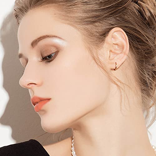 18K Gold Filled Small Hoop Earrings for Cartilage Women Hoops Piercing Earring Ear Cartilage Hoops Earring Handmade Tiny Thin Huggie Hoops Premium Quality Gold Plated Gift for Mom (10mm)