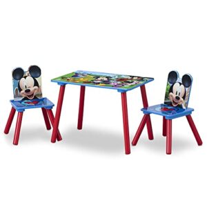 Mickey Mouse 5-Piece Toddler Bedroom Set by Delta Children - Includes Sleep and Play Bed, Table with 2 Chairs and 6 Bin Design and Store Toy Organizer, Blue