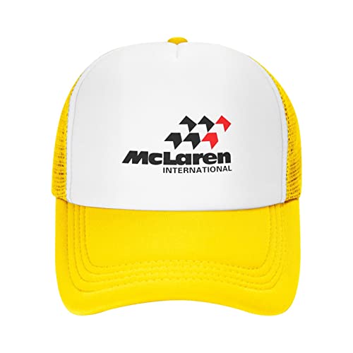 GIMLY Mclaren-F1-Logo- Hats Baseball Cap Baseball Hat Unisex Adjustable Fashion Outdoors Mesh Hat Sunhat Yellow