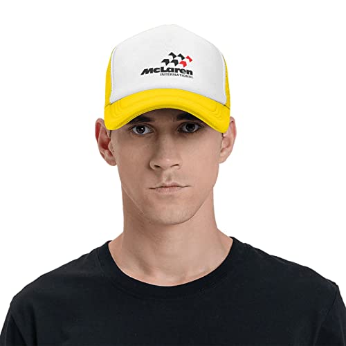 GIMLY Mclaren-F1-Logo- Hats Baseball Cap Baseball Hat Unisex Adjustable Fashion Outdoors Mesh Hat Sunhat Yellow