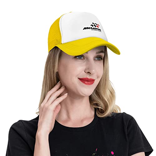 GIMLY Mclaren-F1-Logo- Hats Baseball Cap Baseball Hat Unisex Adjustable Fashion Outdoors Mesh Hat Sunhat Yellow