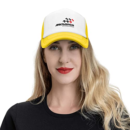 GIMLY Mclaren-F1-Logo- Hats Baseball Cap Baseball Hat Unisex Adjustable Fashion Outdoors Mesh Hat Sunhat Yellow