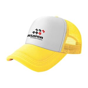 GIMLY Mclaren-F1-Logo- Hats Baseball Cap Baseball Hat Unisex Adjustable Fashion Outdoors Mesh Hat Sunhat Yellow