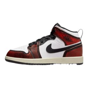 jordan 1 mid pre school black/infared 23-white-sail fb0567-006 1y