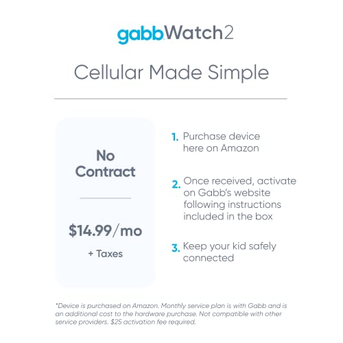 GABB Watch 2 Smart Watch for Kids -Space Grey, GPS Tracker, Safe Cell Phone, Talk/Text Ability, Parental Controls, No Social Media, SOS Button, Not a Toy, Ages 6+