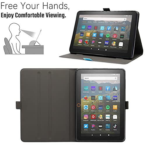 Viclowlpfe Amazon Kindle Fire HD 8 and Fire HD 8 Plus Tablet Case (12th/10th Generation, 2022/2020 Release), Slim Fit Lightweight Leather Smart Tablet Case with Auto Wake/Sleep, Bird