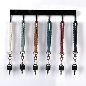 Macrame Keychain Boho Keychain Lanyards for Keys Key chain wrist lanyard for women Wrist Keychain Keyring Bracelet Holder Car Key Lanyard, Macrame Wristlet Keychain Car Keys Keychain Wristlet Blue Key Chain