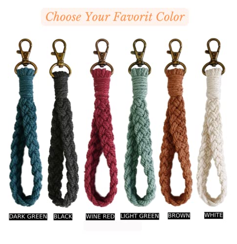 Macrame Keychain Boho Keychain Lanyards for Keys Key chain wrist lanyard for women Wrist Keychain Keyring Bracelet Holder Car Key Lanyard, Macrame Wristlet Keychain Car Keys Keychain Wristlet Blue Key Chain