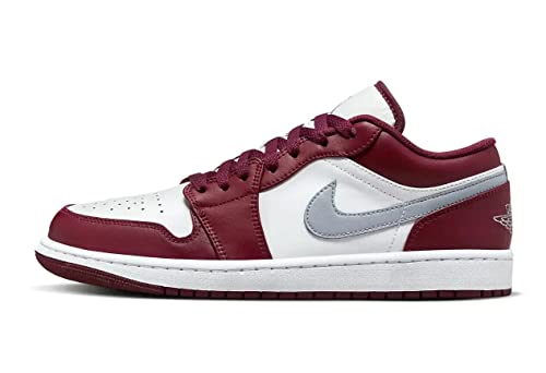 Jordan Men's Air Jordan 1 Low Sneaker, Cherrywood Red/Cement Grey, 10