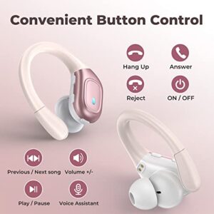 Wireless Earbuds,Ture Wireless Bluetooth 5.3 Earbuds,75H Playtime IPX7 Waterproof Headphones with LED Digital Display & CVC 8.0 Noise Cancelling Mic in-Ear Earphone for iPhone Android Rose Gold