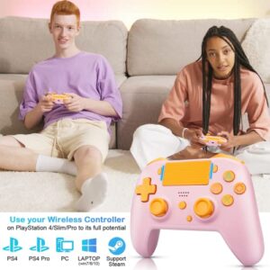 OUBANG Ares Controllers for PS4 Controller Elite, Game Control for Scuf PS4 Controller with Turbo, Joystick Gamepad Work for Playstation 4 Controller with Back Paddles for PS4/PS5/Steam/PC/IOS Pink