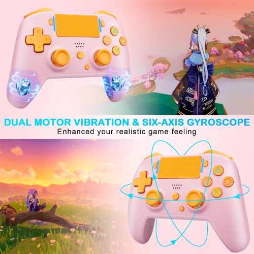 OUBANG Ares Controllers for PS4 Controller Elite, Game Control for Scuf PS4 Controller with Turbo, Joystick Gamepad Work for Playstation 4 Controller with Back Paddles for PS4/PS5/Steam/PC/IOS Pink