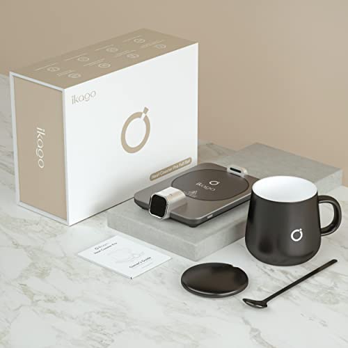 ikago Smart Temp Control Coffee Mug Warmer Set, Best Birthday Gifts for Women&Men, Gift for Mother's&Father's Day/Birthday/Office Desk