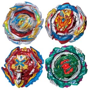 b-201 zest achilles 4-piece bey battling gyro tops set,xiphoid excalibur gatling dragon chain kerbeus,for kids boys christmas birthday party gift idea.