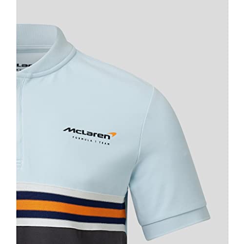 McLaren F1 Gulf Collaboration Men's Classic Striped Polo Shirt Blue