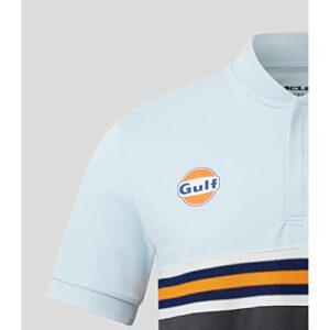 McLaren F1 Gulf Collaboration Men's Classic Striped Polo Shirt Blue