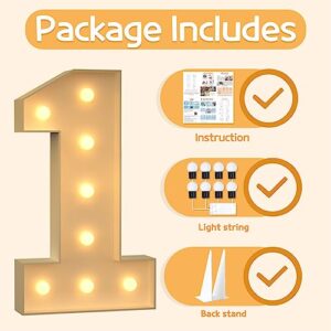 imprsv 3FT Marquee Light Up Numbers, Mosaic Numbers for Balloons, Number 1 Balloon Frame, Marquee Light Up Letters,1st Birthday Decorations, First Birthday Party Decor, Anniversary Decorations