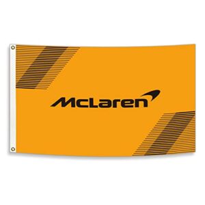 racing f1 mclaren car flag heavy duty polyester vivid color and fade proof double stitched flag banner with brass grommets (3x5 feet)