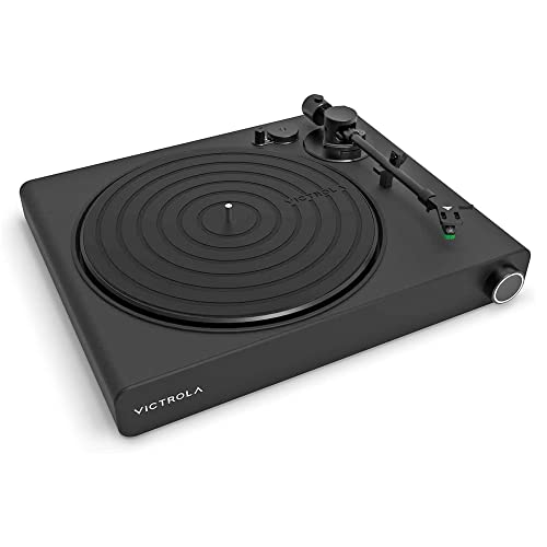 Victrola Stream Onyx Turntable - 33-1/3 & 45 RPM Vinyl Record Player, Works with Sonos Wirelessly, High Precision Magnetic Cartridge, Semi-Automatic, Multiple Connections, Black Matte Finish