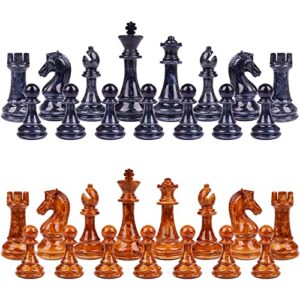 18.5" Large Chess Set for Adults Kids with Zinc Alloy Heavy Chess Pieces Portable Folding Chess Board Travel Chess Set Board Game Gift – Staunton Chess Pieces